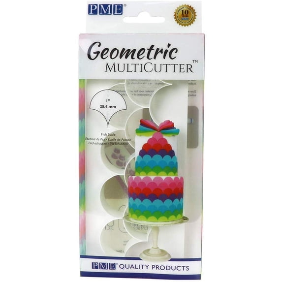 PME GMC192 Geometric MultiCutter-Fish Scale/Scallop, Medium, White ...