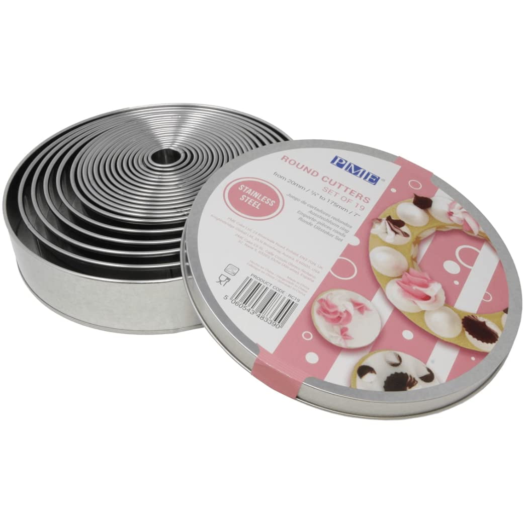 PME Round Stainless Steel Cutters - Set of 19 C101 - Walmart.com