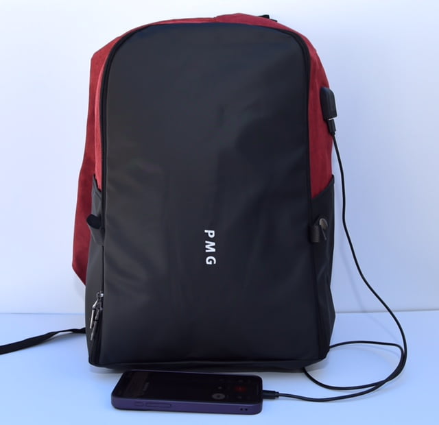 PMG Anti-Theft Travel Backpack with USB Charging Port and Security Lock ...