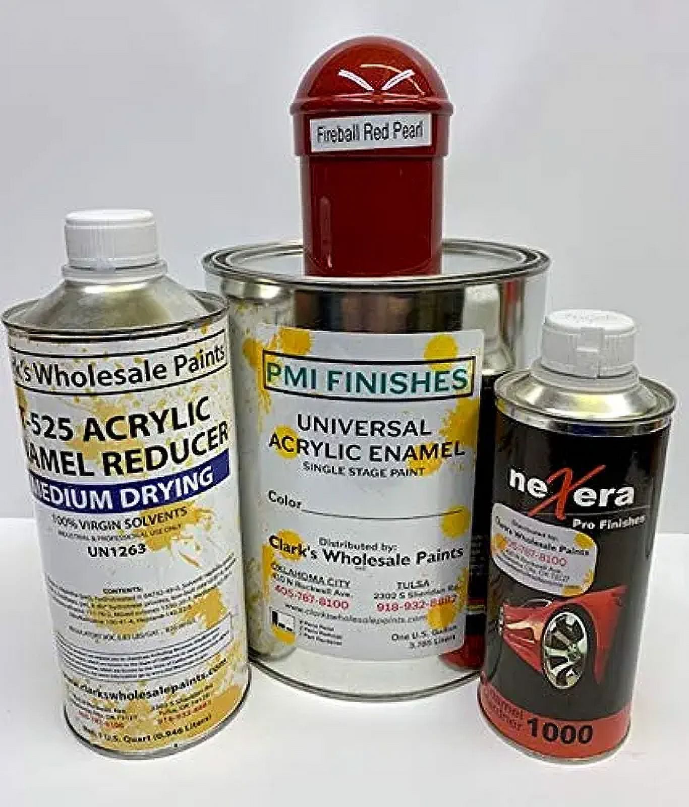 PMI Acrylic Enamel Single Stage Paint Kit (Gallon Kit, Fireball Red ...
