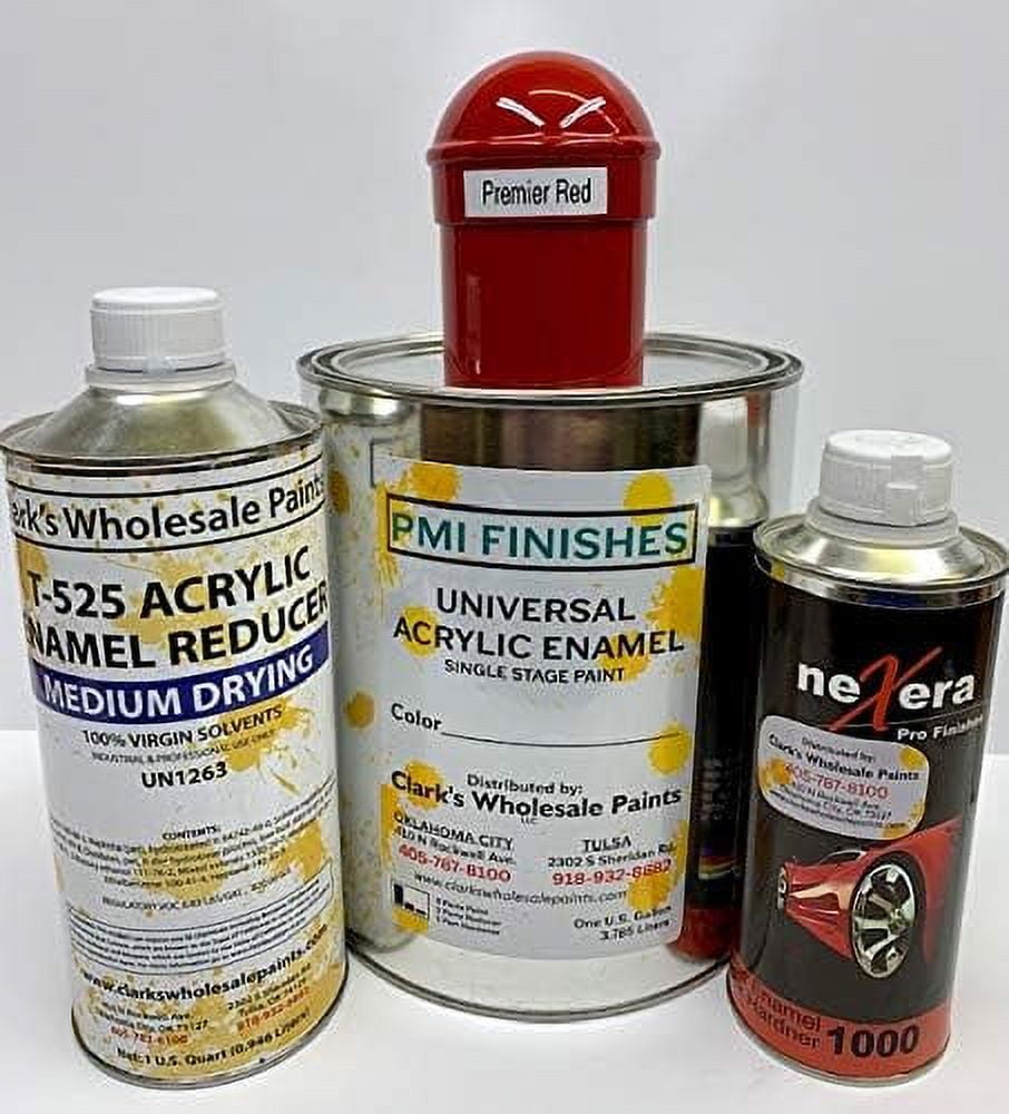 PMI Acrylic Enamel Single Stage Paint Kit (Gallon Kit, Premier Red ...
