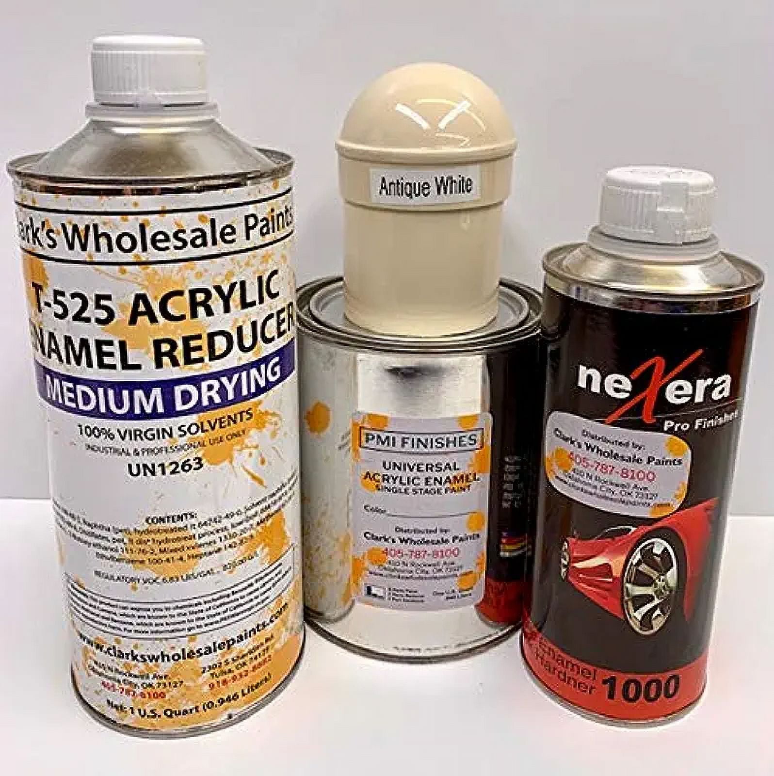 PMI Acrylic Enamel Single Stage Paint Kit (Quart Kit, Antique White ...