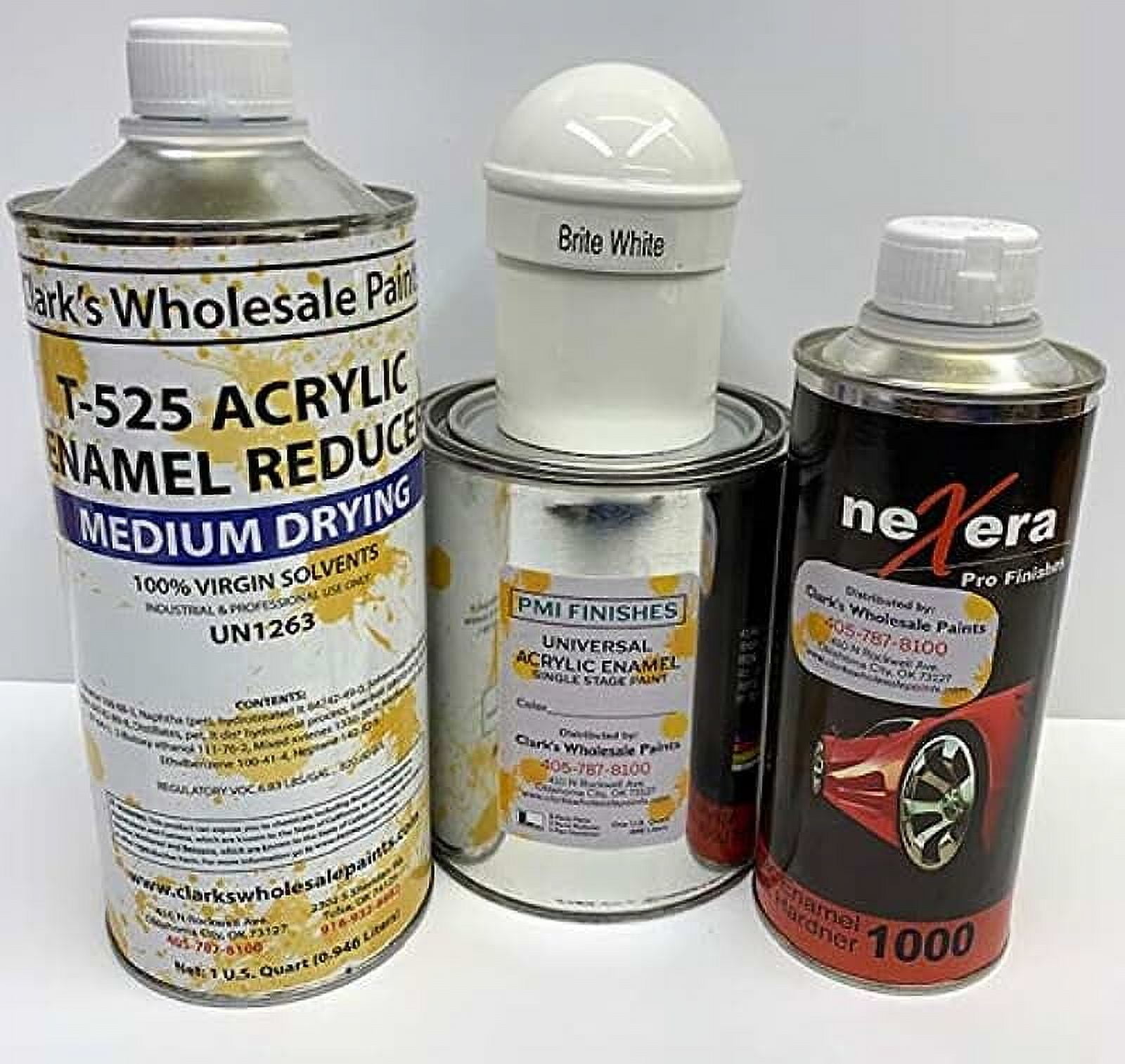 PMI Acrylic Enamel Single Stage Paint Kit (Quart Kit, Bright White ...