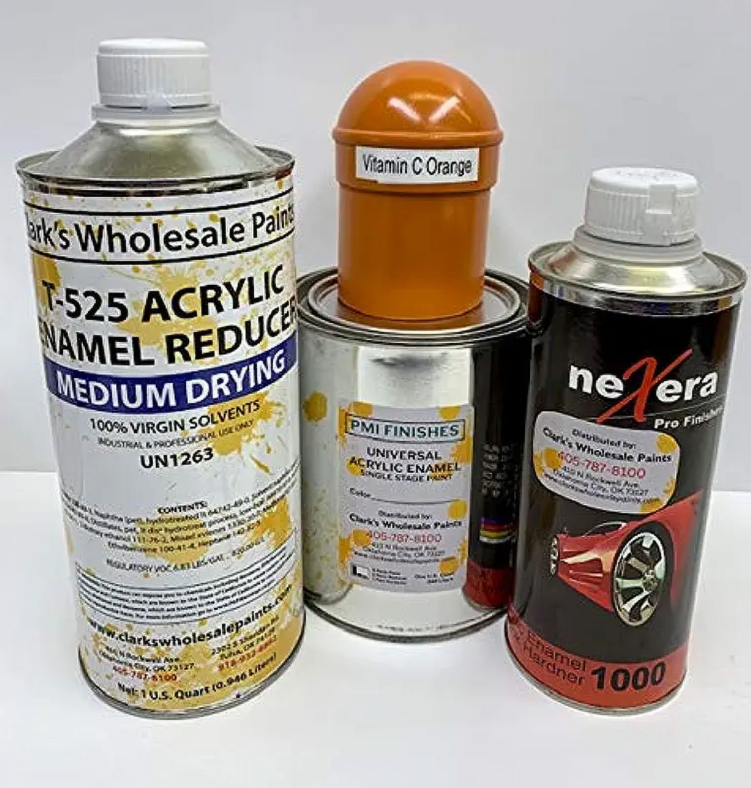 PMI Acrylic Enamel Single Stage Paint Kit (Quart Kit, Vitamin C Orange ...