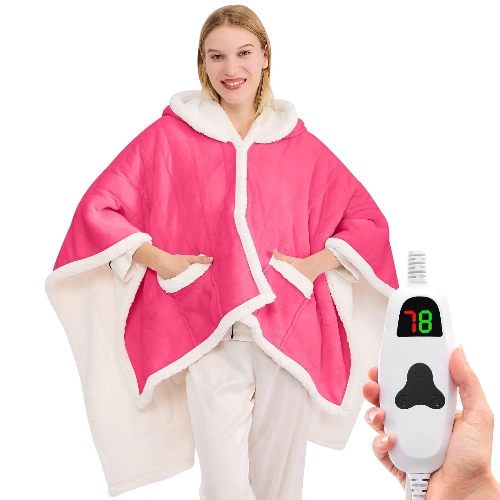 PMONPA Wearable Heated Throw Blanket for Adult, Electric Heated Wrap ...