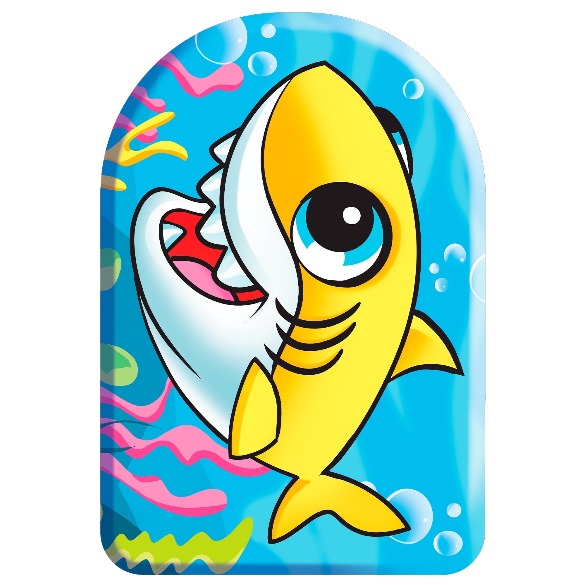 PMU 18 Inch Kickboard, Yellow Shark Training KickBoard Pool Exercise ...