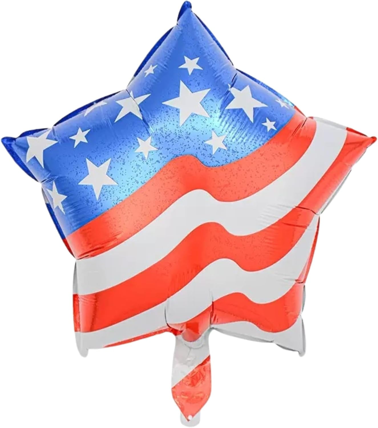 PMU 18 inch Patriotic Five-pointed Star American Flag Foil Balloons 4th ...