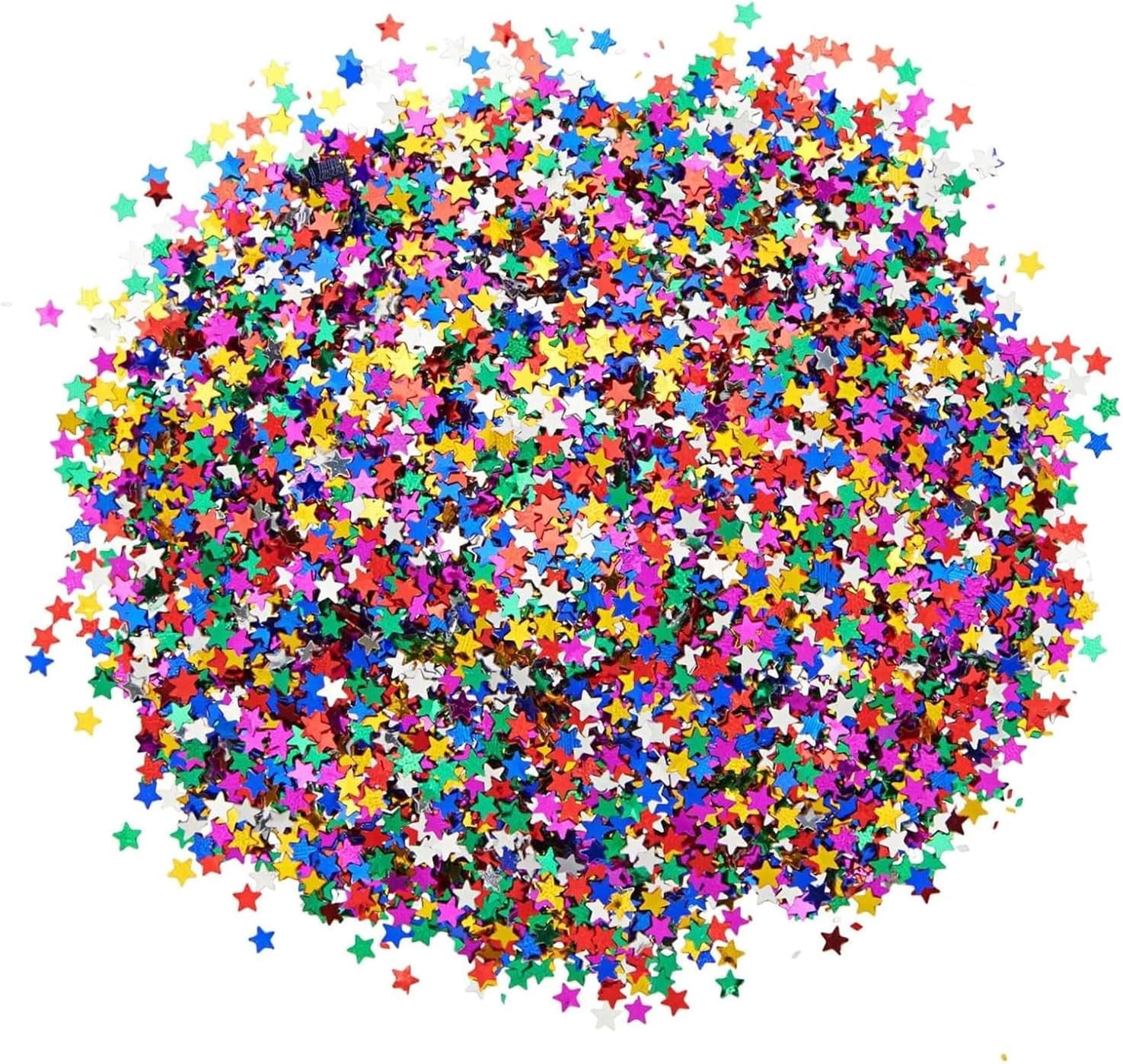 PMU 1in Star Confetti Metallic Multi-Color 100gm/ 3.5oz per pack ...