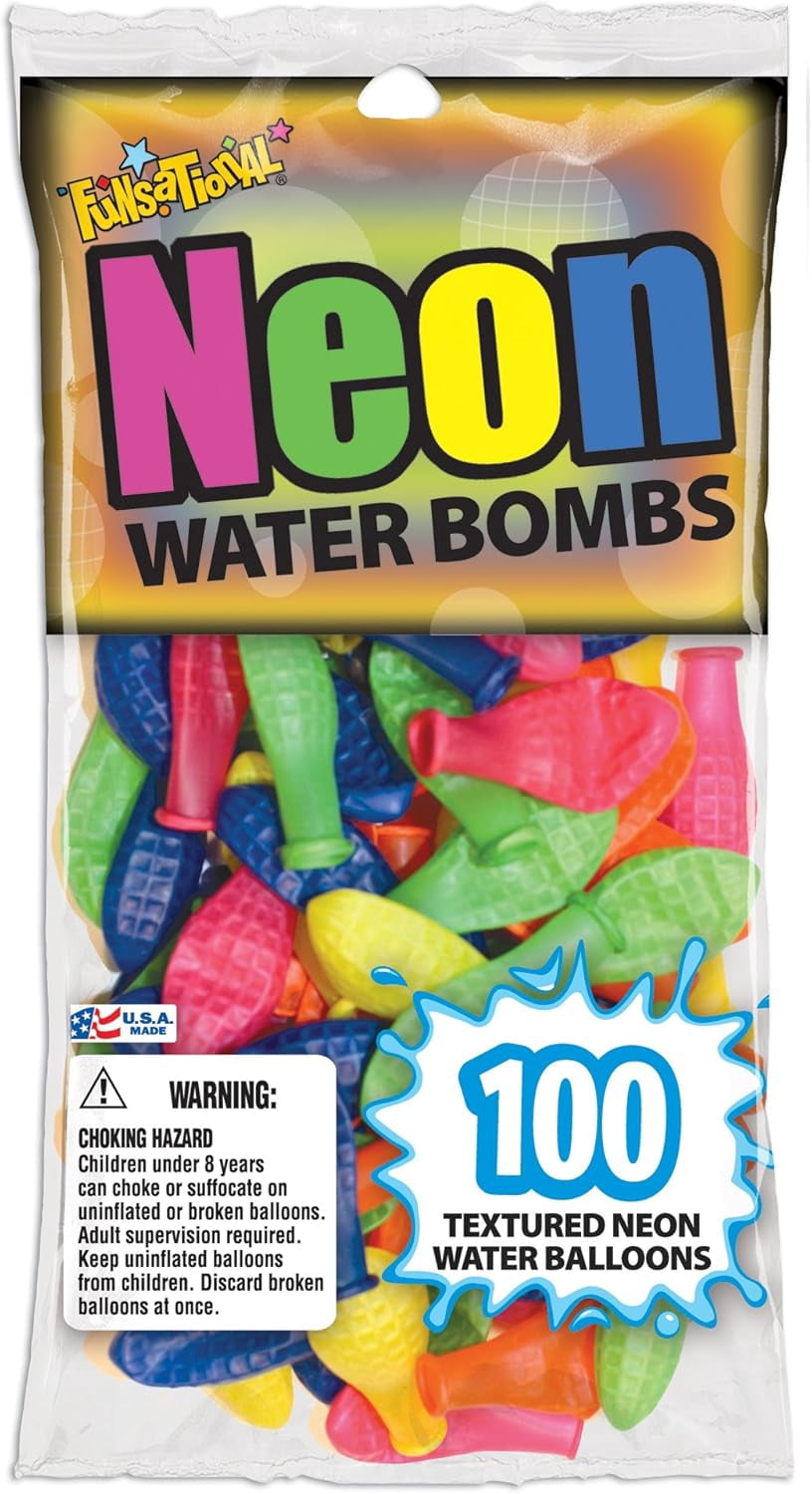 PMU 200 Pcs Neon Water Balloons with Refill Nozzle, Water Bomb Balloons ...