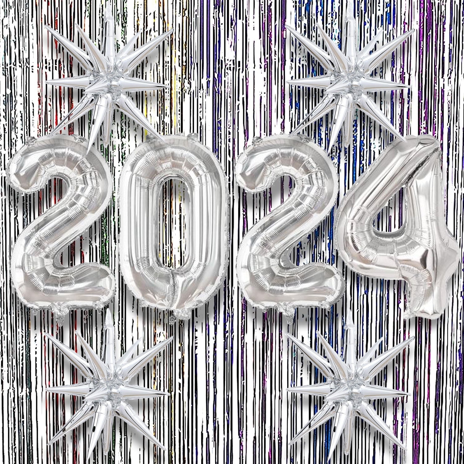 PMU 2024 Graduation - New Years Silver Balloons with Multicolor Curtain ...