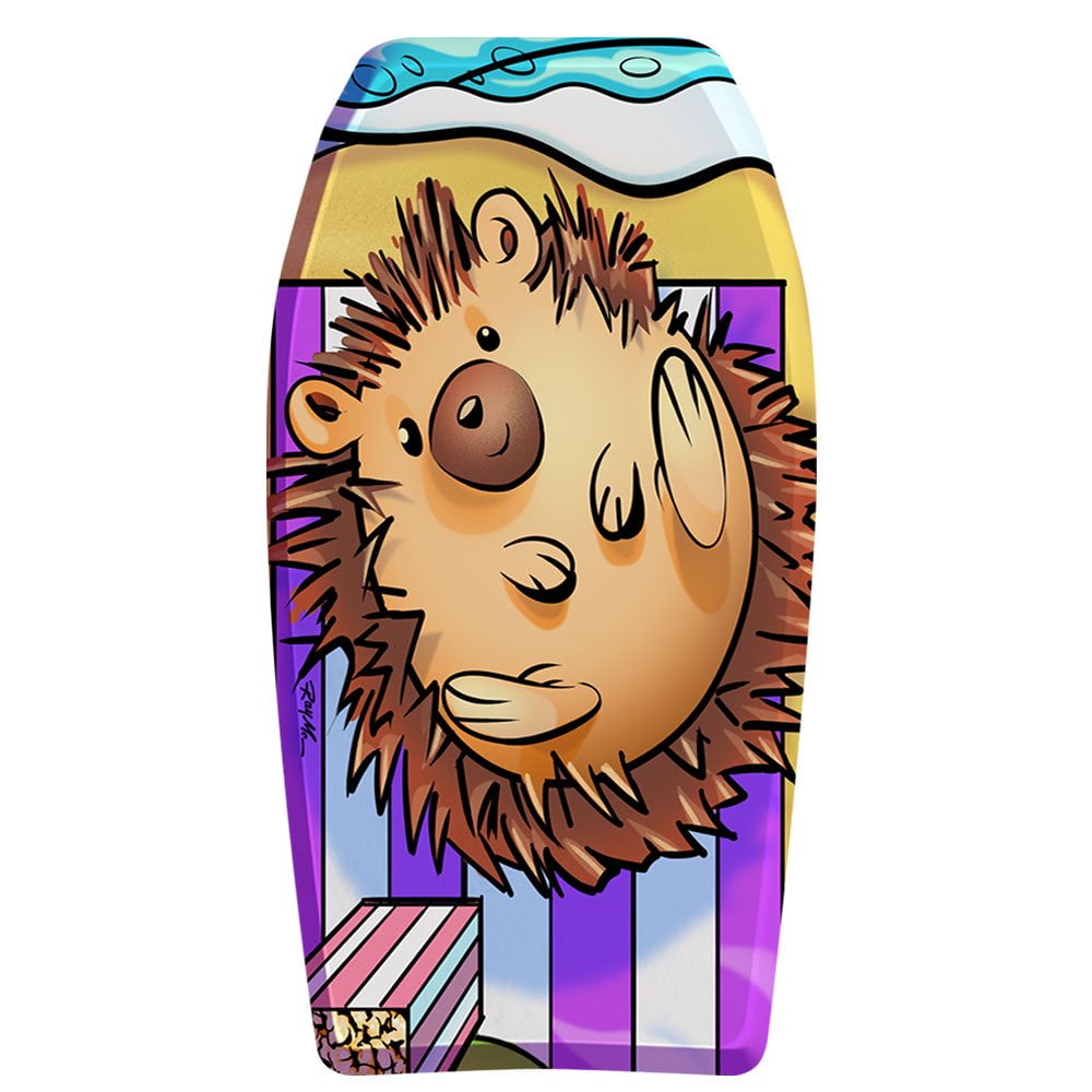 PMU 26 Inch Hedgehog Printed Bodyboard - Lightweight Wrist Leash Slick ...