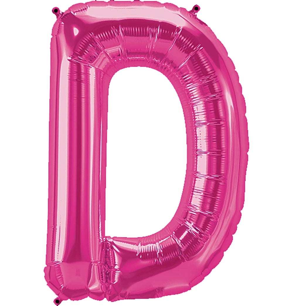 PMU 34-Inch Letter "D" Shape Mylar Balloon, Magenta Pkg/1 - Walmart.com