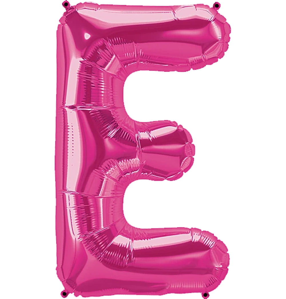 PMU 34-Inch Letter "E" Shape Mylar Balloon, Magenta Pkg/1 - Walmart.com