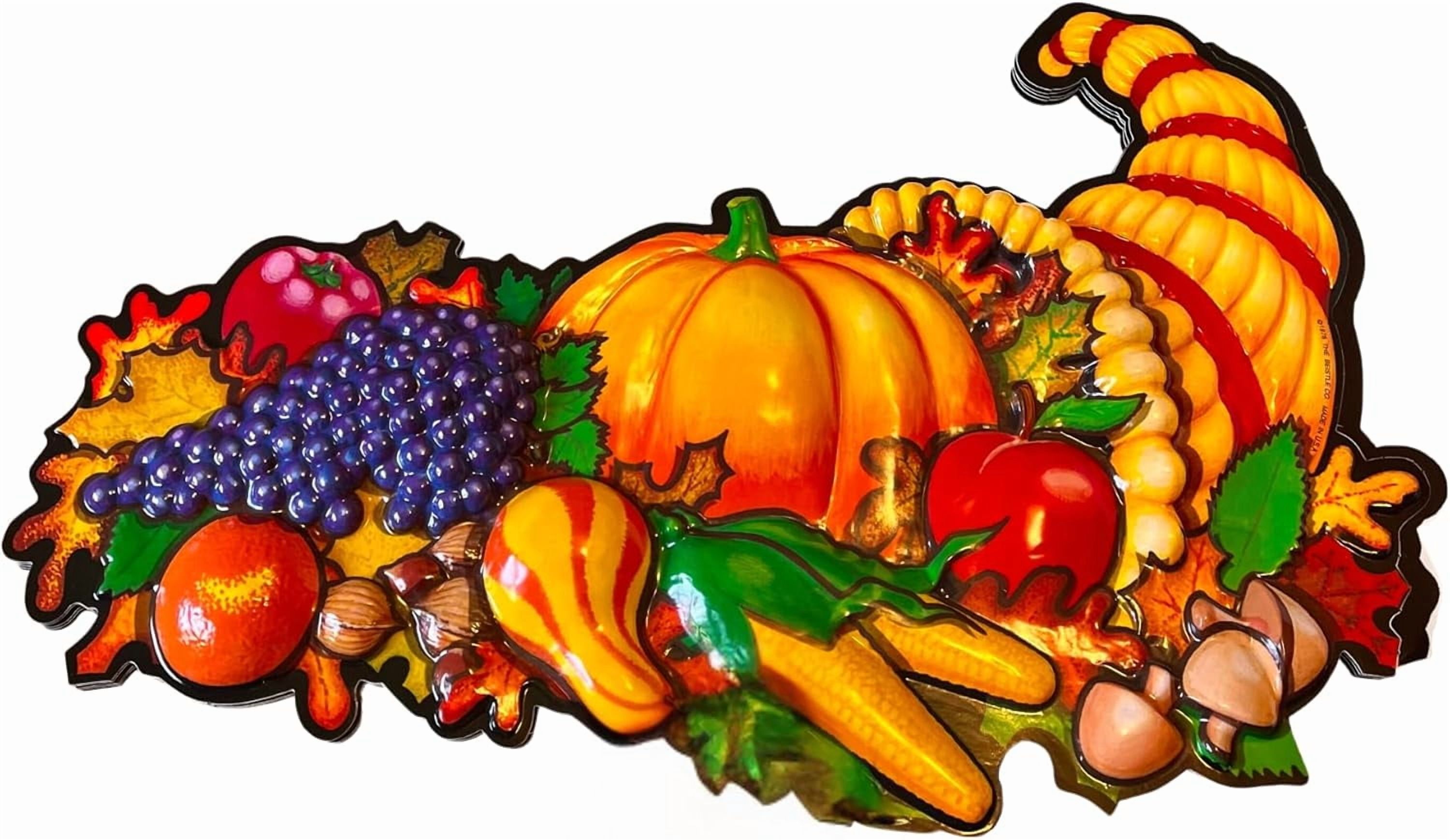 PMU 3D Injection Molded Plastic Holiday Thanksgiving Cornucopia Horn of ...