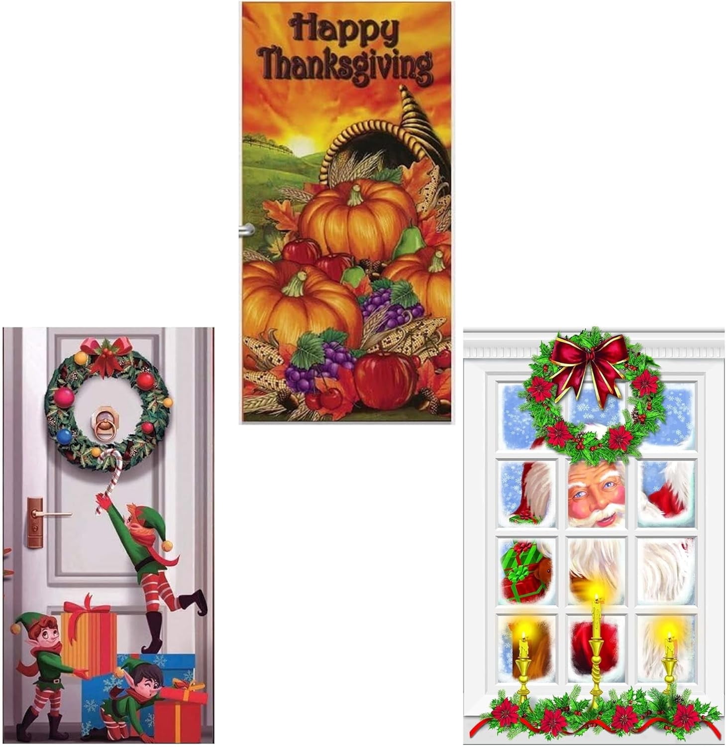 PMU 3pc Multi-Pack Door Covers -Thanksgiving Decoration - Thanksgiving ...