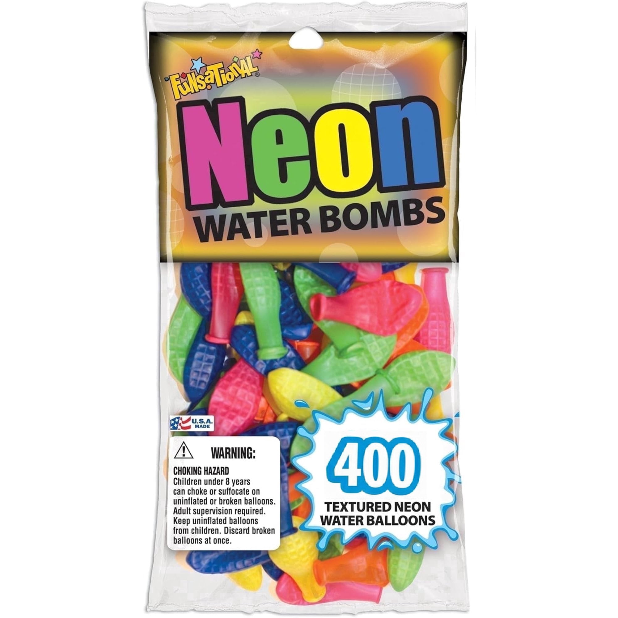 PMU 400 Pcs Neon Water Balloons with Refill Nozzle, Water Bomb Balloons ...