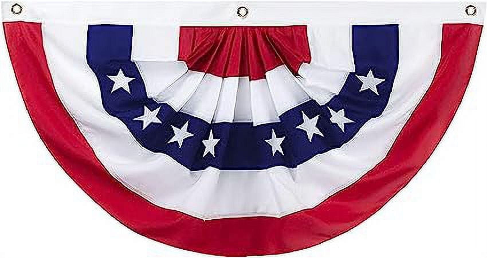 PMU Patriotic Outdoor Nylon Banner, Stars and Stripes Fan Flag, 18 x 36 ...