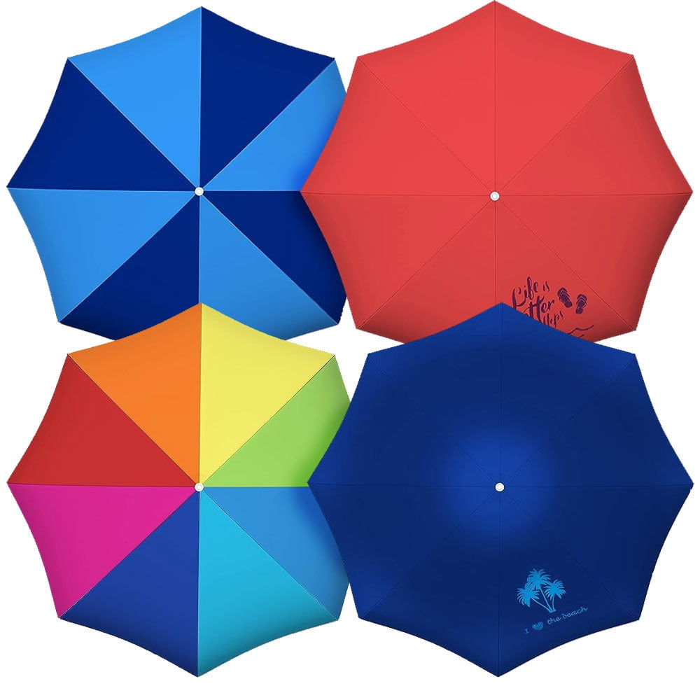 PMU Assorted Color Beach Umbrella Nylon Panel Top w/Silver Lining ...