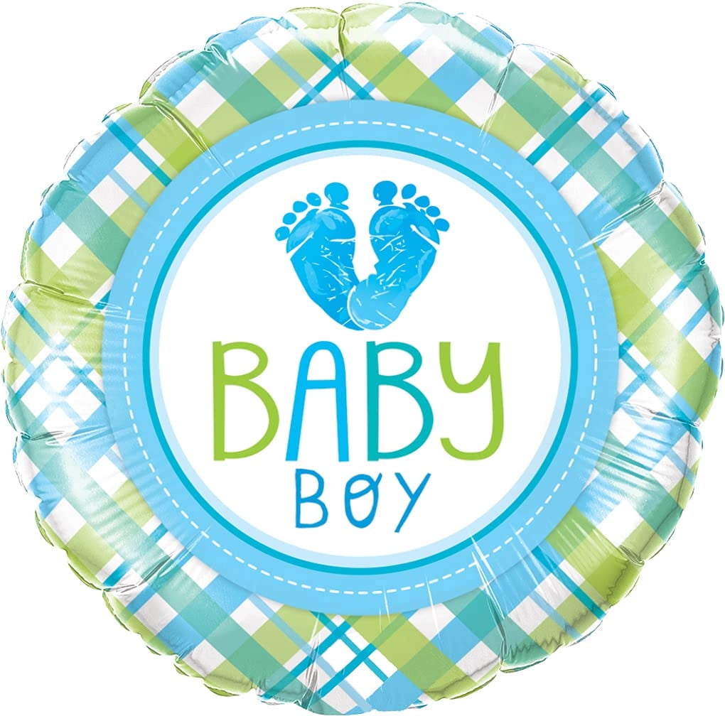 PMU Baby Shower Baby Boy LO(Feet) E 18 Inch Mylar-Foil Balloon Pkg/1 ...