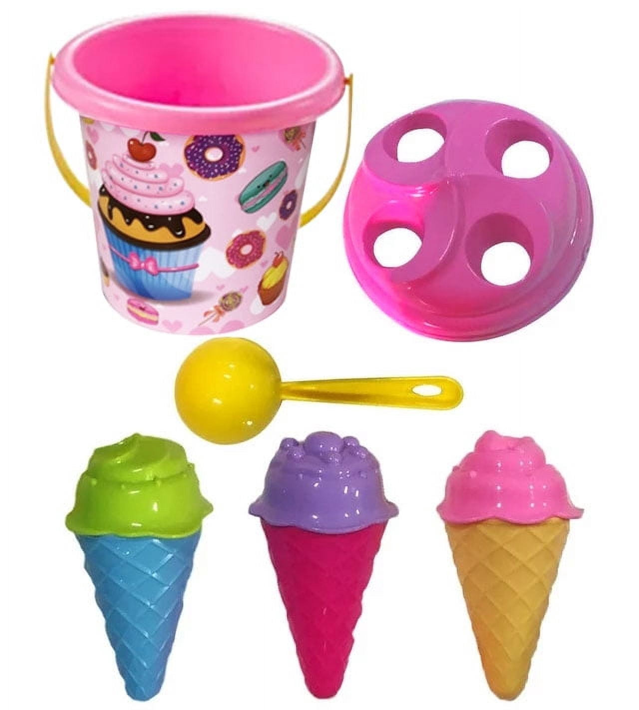 PMU Beach Sand Toy Set 9 pcs Includes Multicolor Ice Cream Sand Molds ...