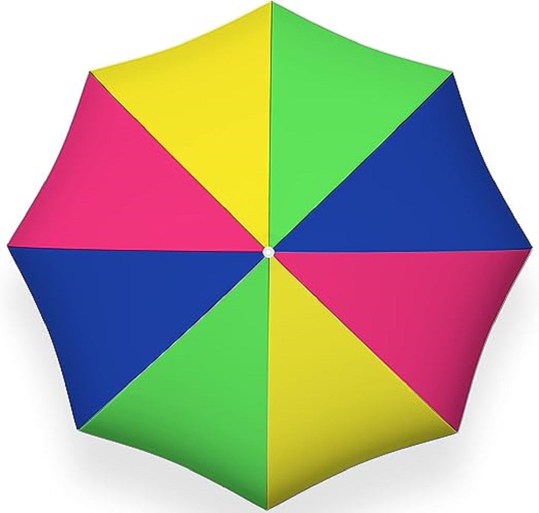 PMU Beach Umbrella 6 feet Opens to 72 inches Multicolor Beach Parasol ...