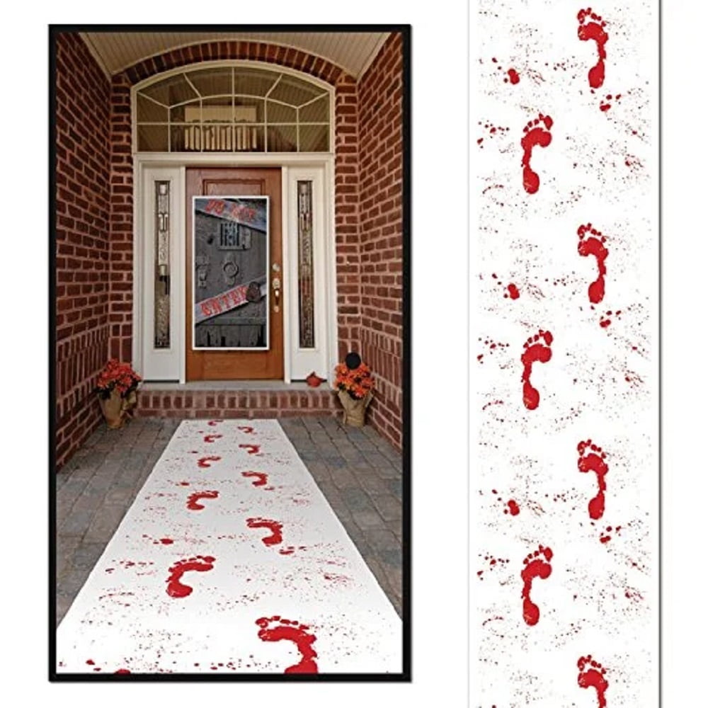 PMU Halloween Party Decoration Scary Bloody Footprints Runner 24in x ...