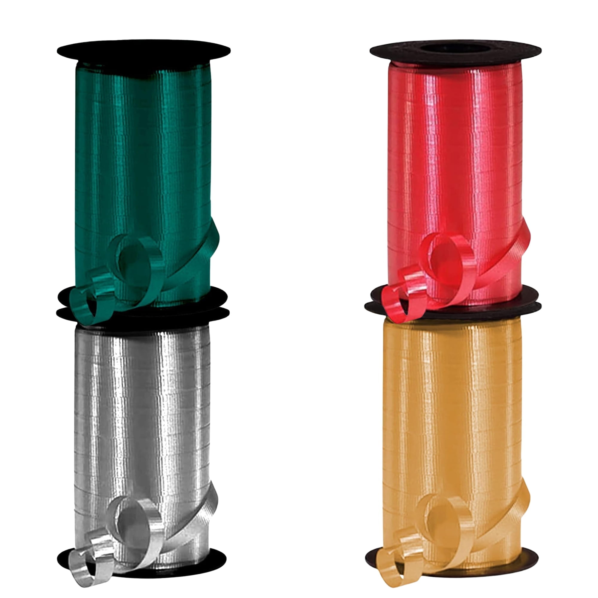 PMU 3000 FT 4 Rolls Christmas Curling Ribbon Hunter Green, Red, Gold ...