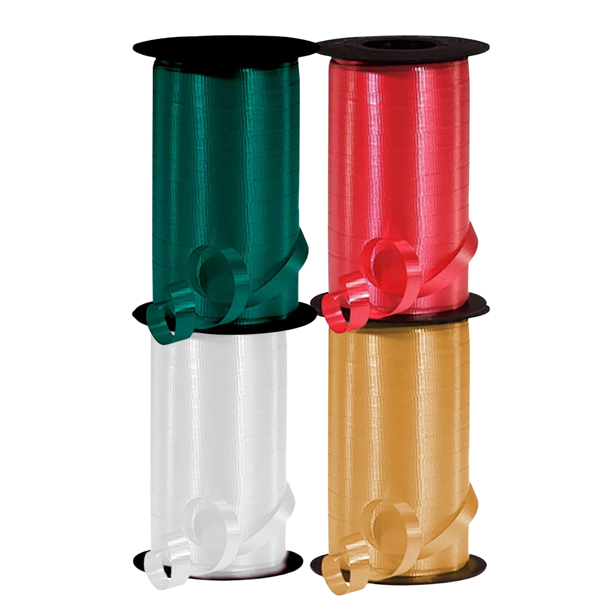PMU Christmas Curling Ribbon Assortment Pack of 4 Rolls Hunter Green ...