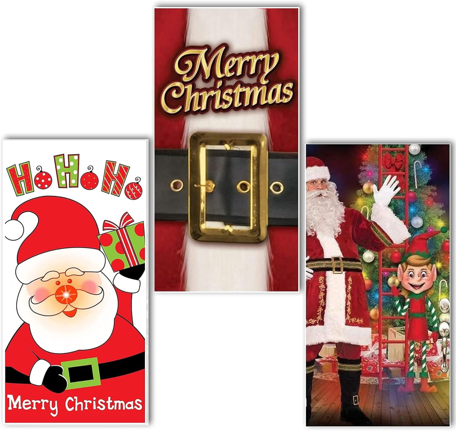 PMU Christmas Door Cover Merry Christmas Santa 3pc Multi-Pack Door ...