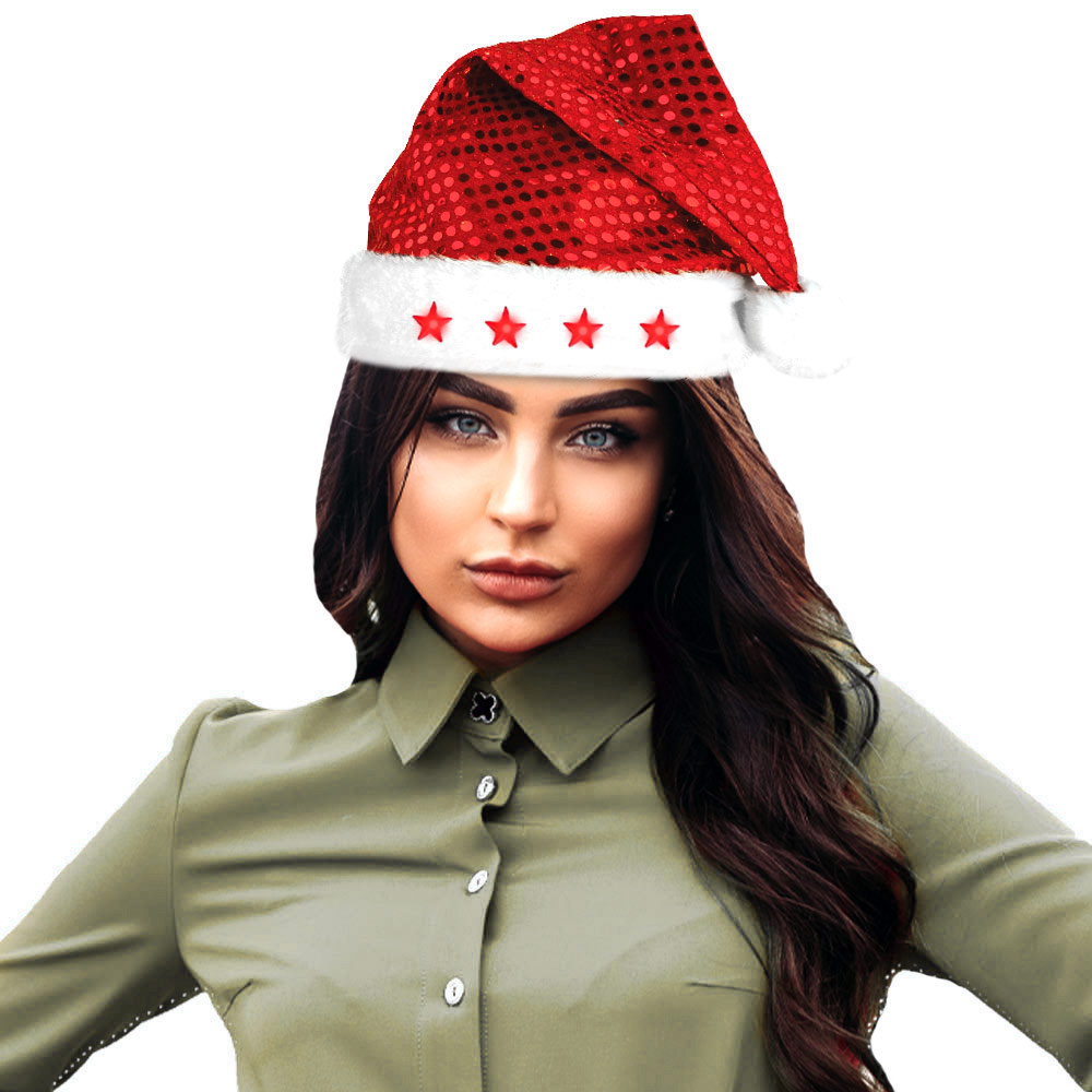 PMU Christmas Flip Sequin Santa Hat Red/Green Sequins Hats, Christmas ...