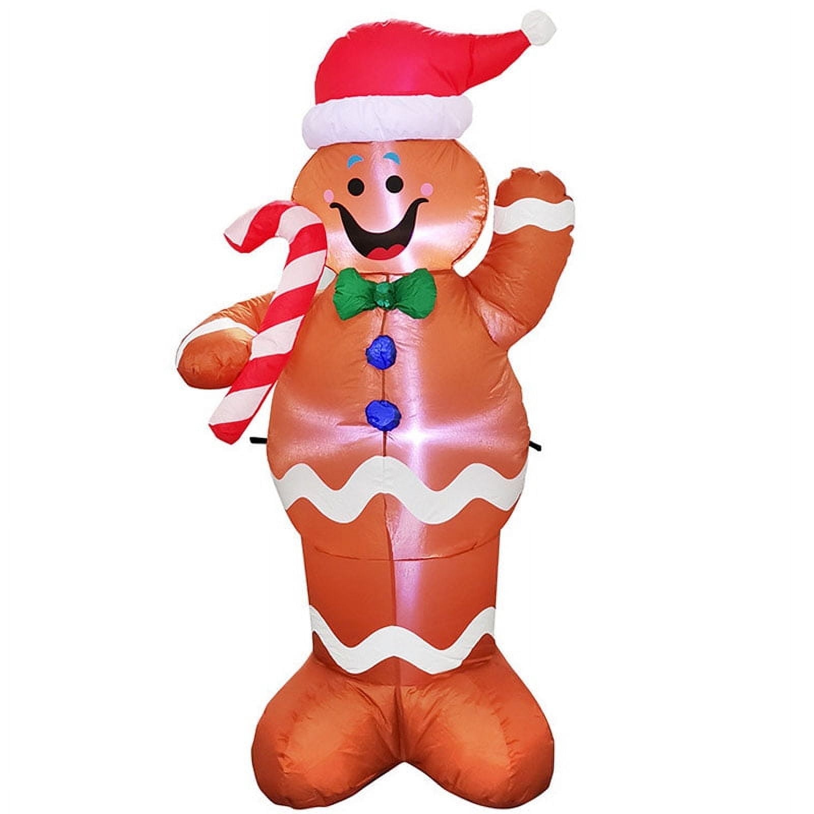 PMU Christmas - Holiday Gingerbread Man with Candycane Inflatable ...