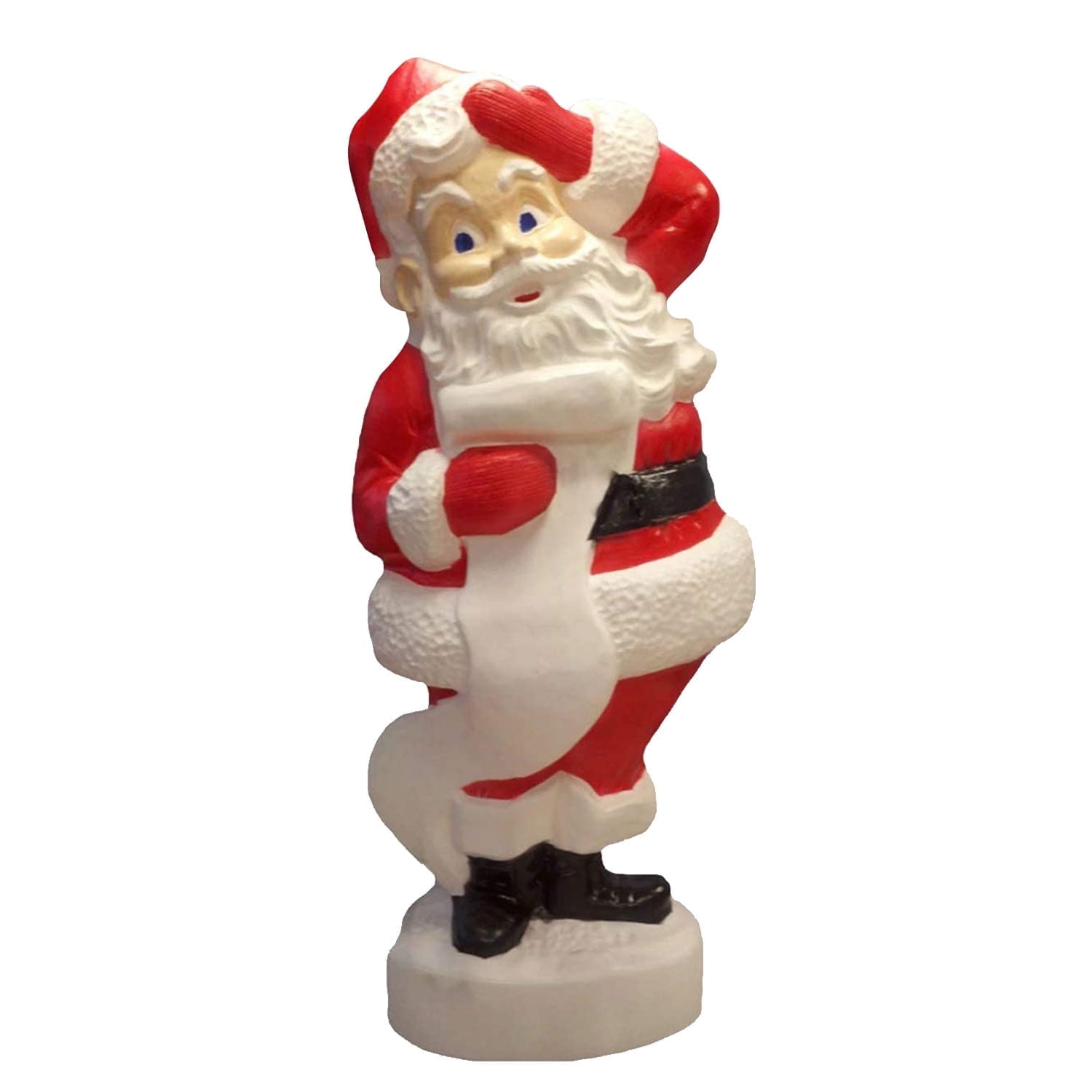 PMU Christmas Light-Up Santa Claus - Large Blow Mold Plastic Statue ...