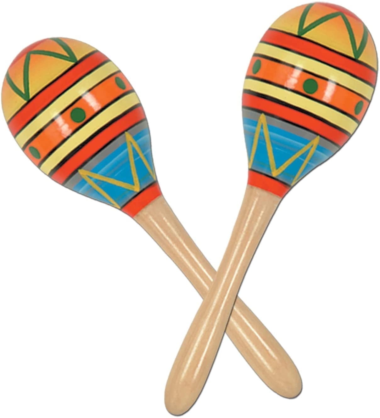 PMU Cinco de Mayo Fiesta Fun Party Multicolored 8in Authentic Maracas Mexican Themed Party ...