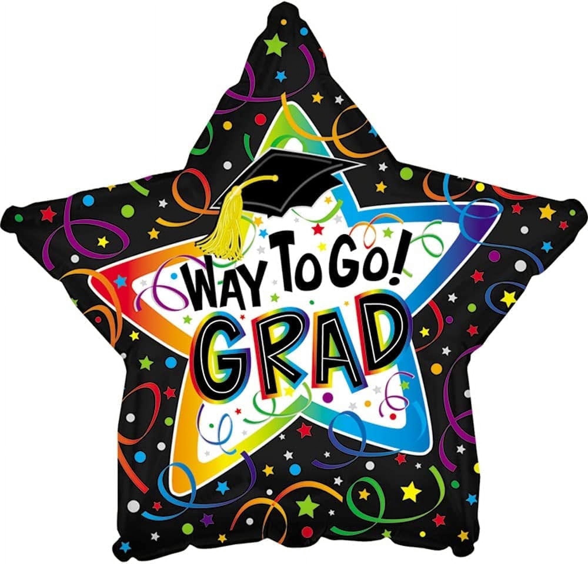 PMU Graduation Confetti Grad Star Shape 30 Inch Mylar Balloon Pkg/1 ...