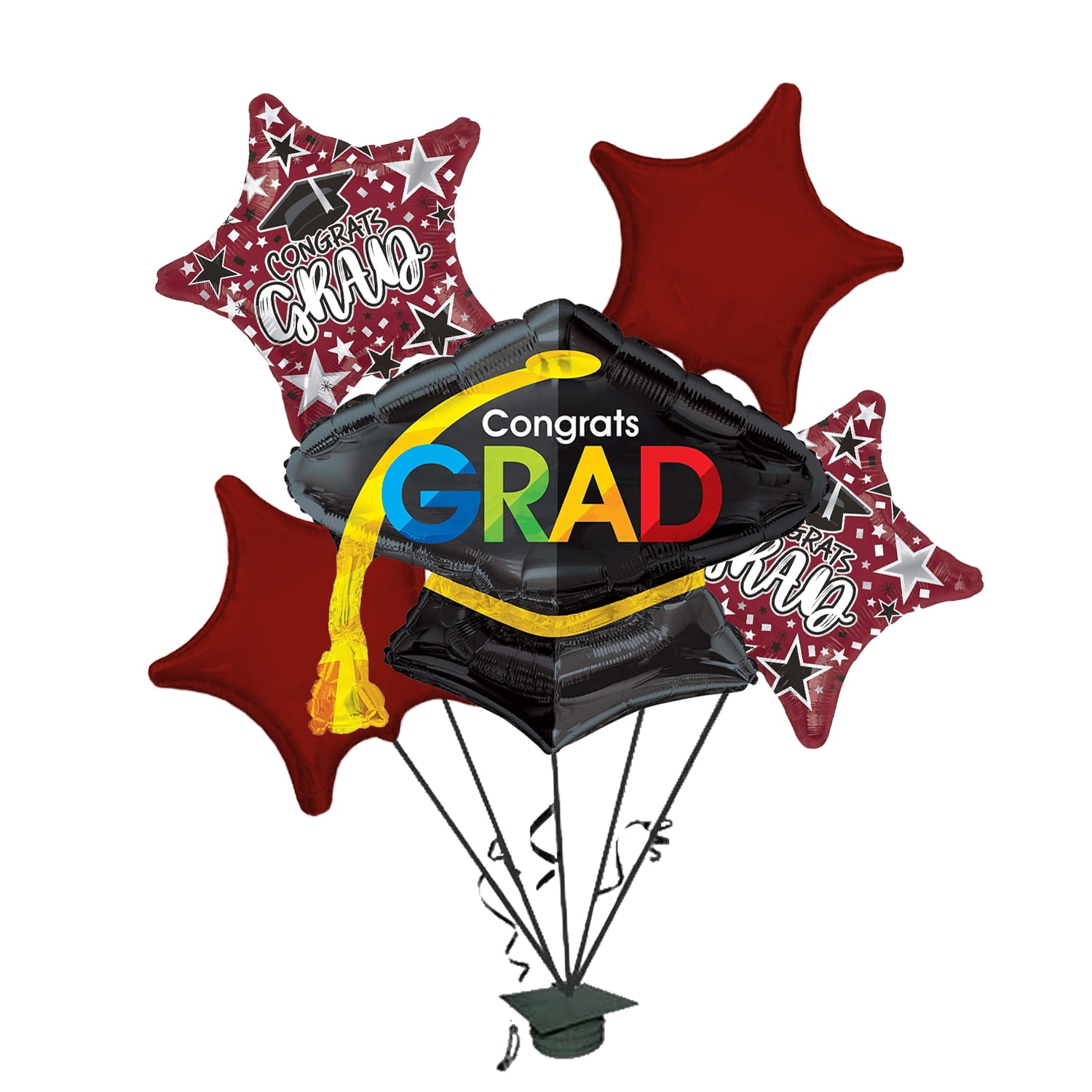 PMU Congrats Grad Balloon Bouquet, Graduation Decoration Mylar Balloons ...