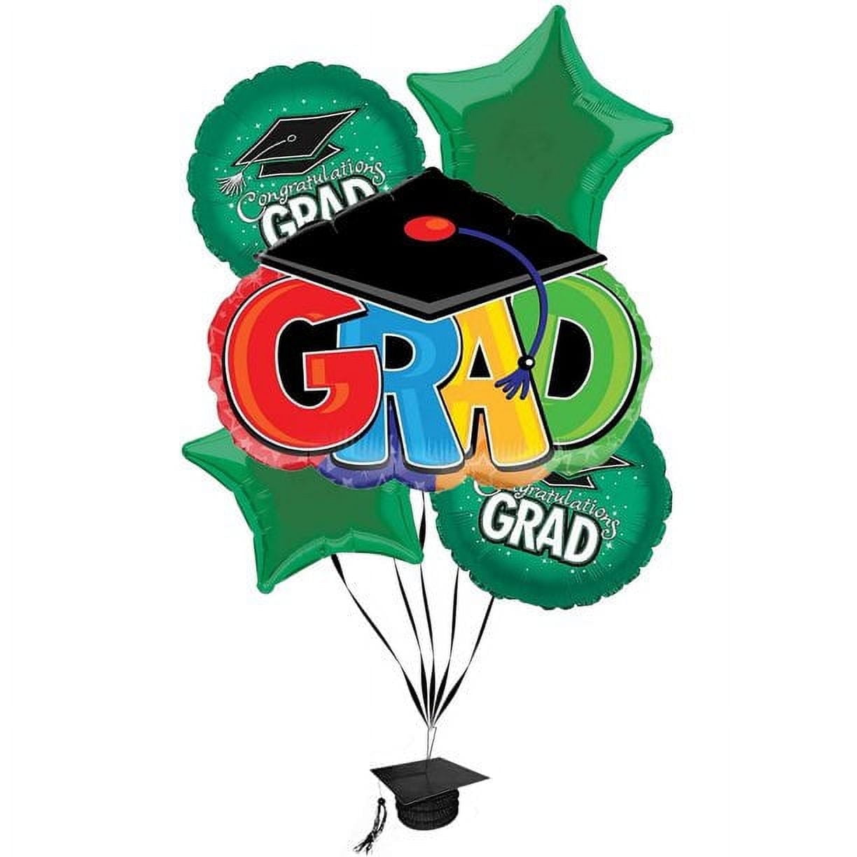 PMU Congrats Grad Cap Balloon Bouquet | Graduation Decoration Mylar ...
