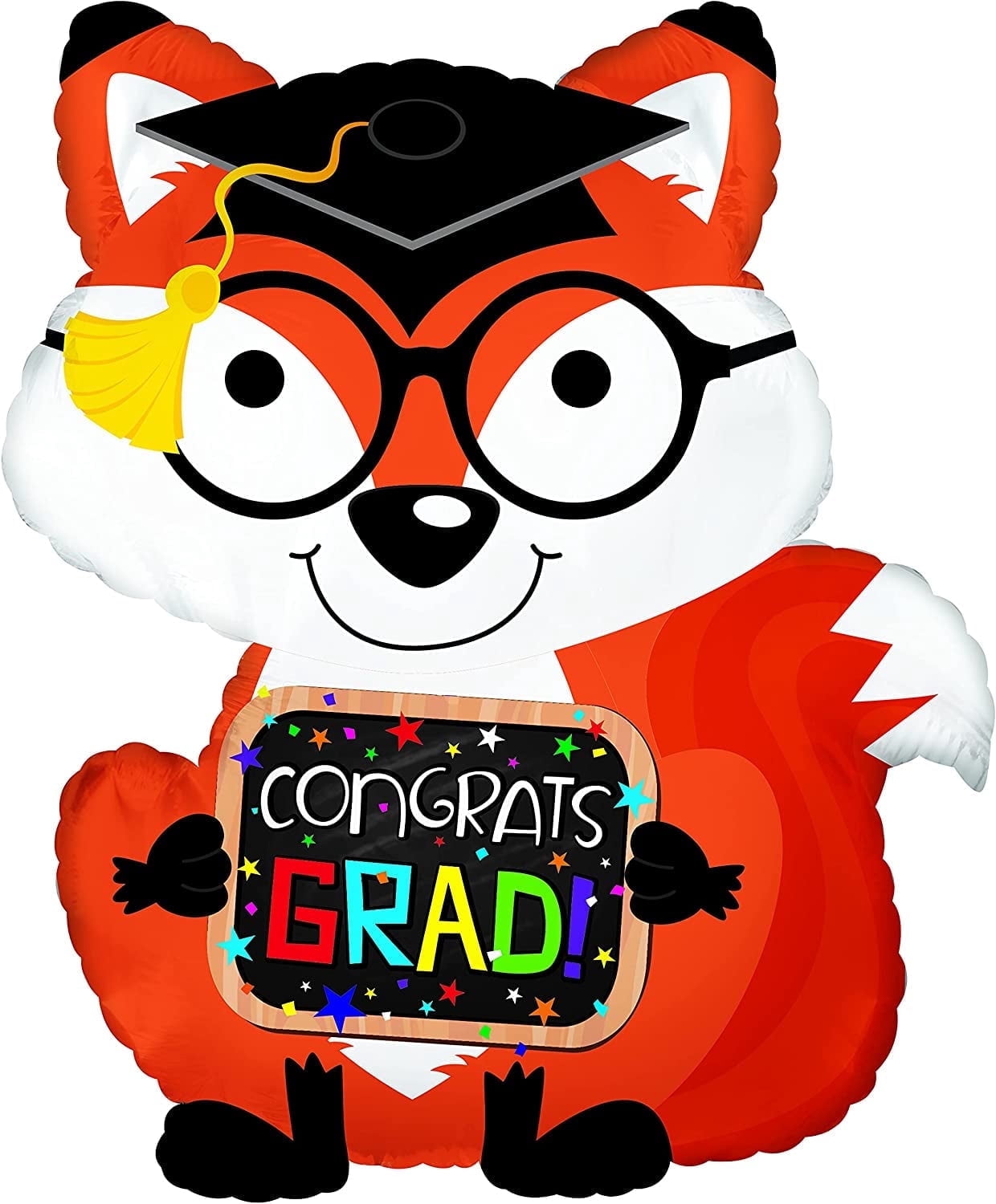 PMU Congrats Grad Fox with Glasses Balloon, Graduation Decoration Mylar ...
