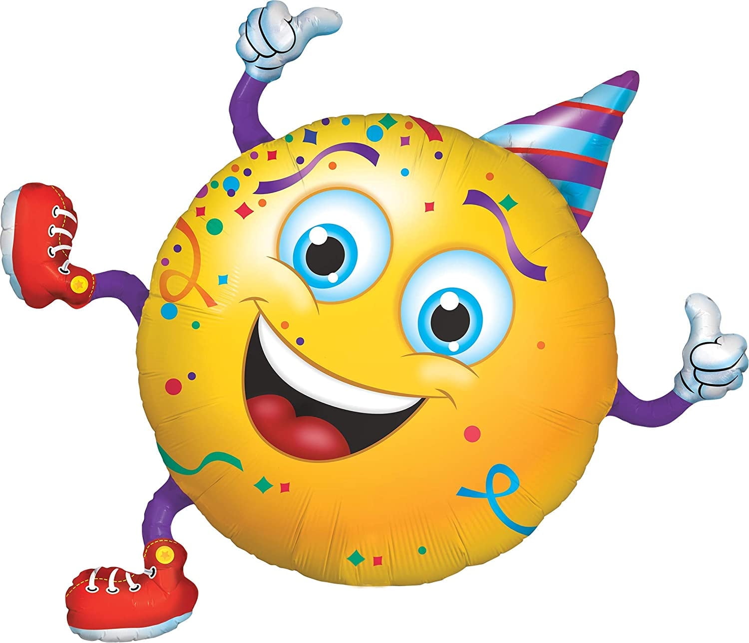 PMU Congrats Grad Smiley Party Guy Balloon, Graduation Decoration Mylar ...