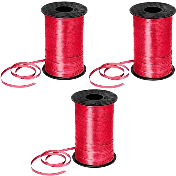 PMU 1500 Yards x 3/16in Red Crimped Curling Ribbon String for Gift ...