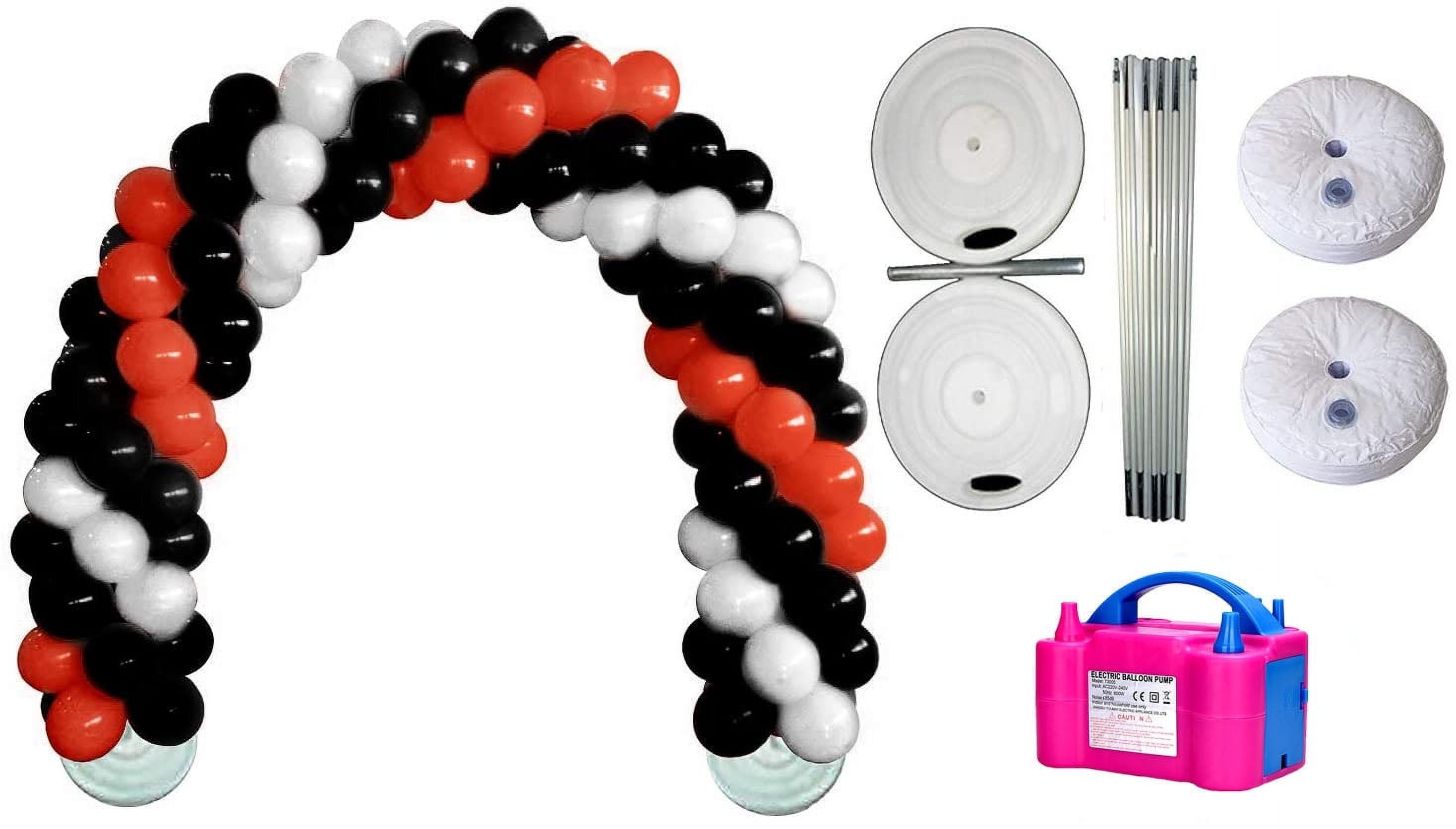 PMU DIY Professional Balloon Arch Premiere Kit (Black, Red and Silver ...