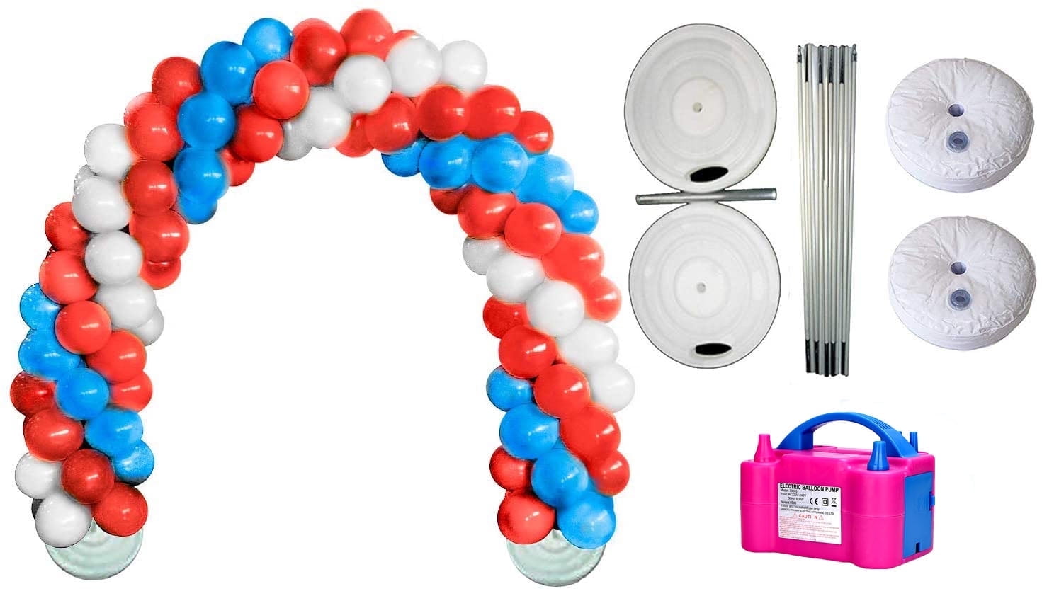 PMU DIY Professional Balloon Arch Premiere Kit (Patriotic Red, White ...