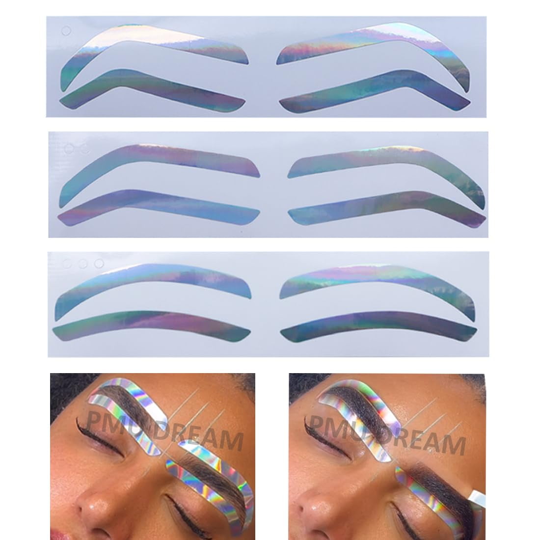 PMU DREAM 12 Pairs Eyebrow Shape Tape Airbrush Eyebrow Sticker Stencil ...