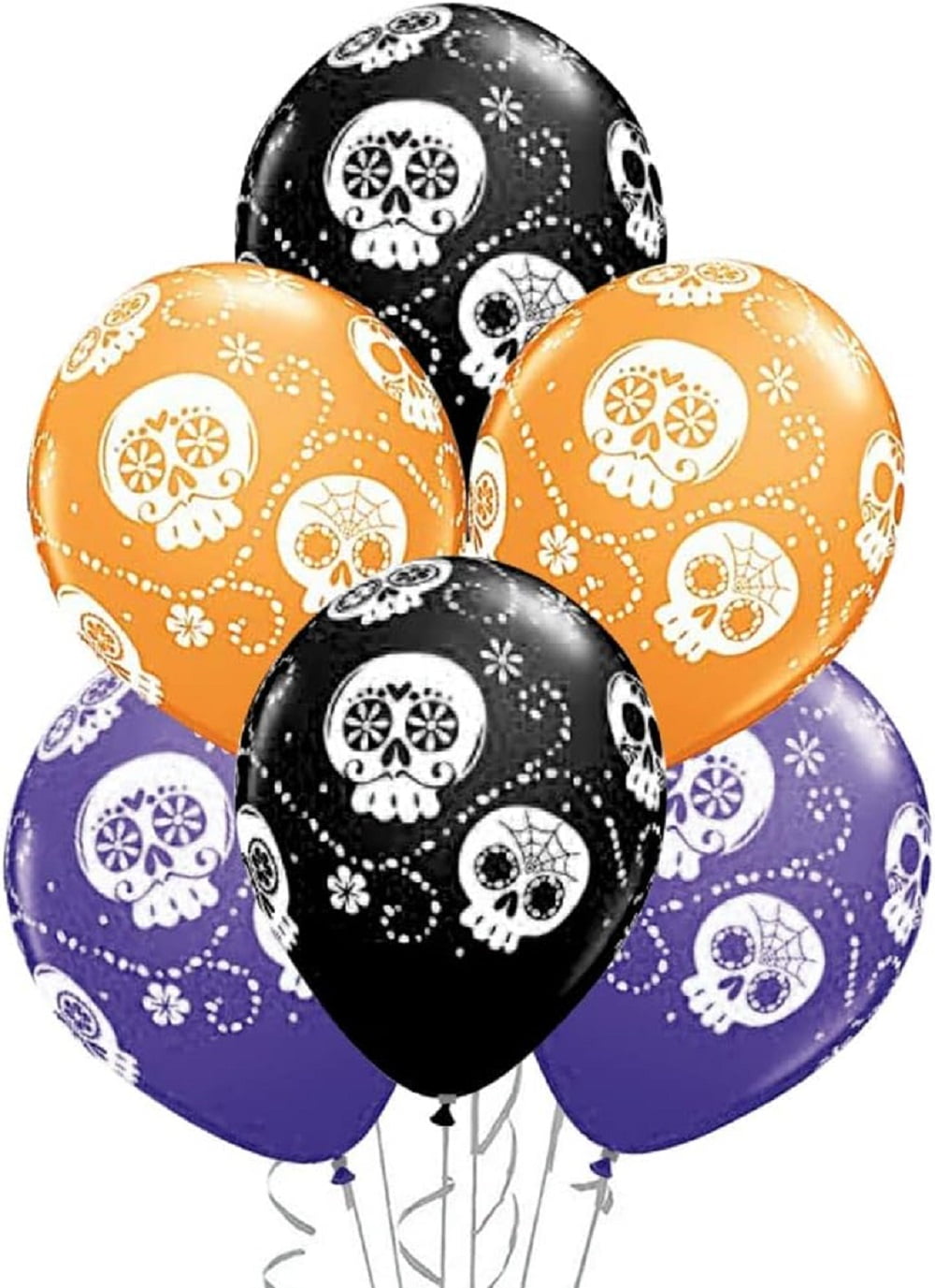 PMU Day of the Dead Balloons - Small Latex Balloons for Halloween Ghost ...
