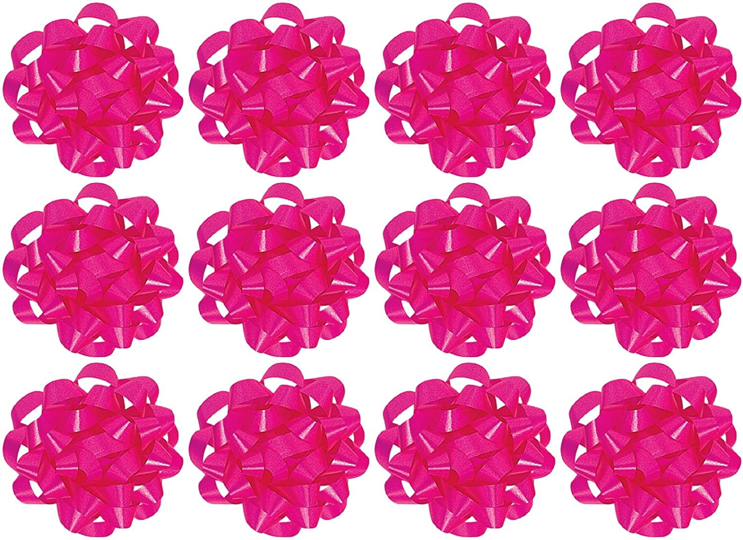 PMU Decorative Confetti Gift Bows 4-1/4 Inch Large Magenta (12/Pkg) Pkg ...