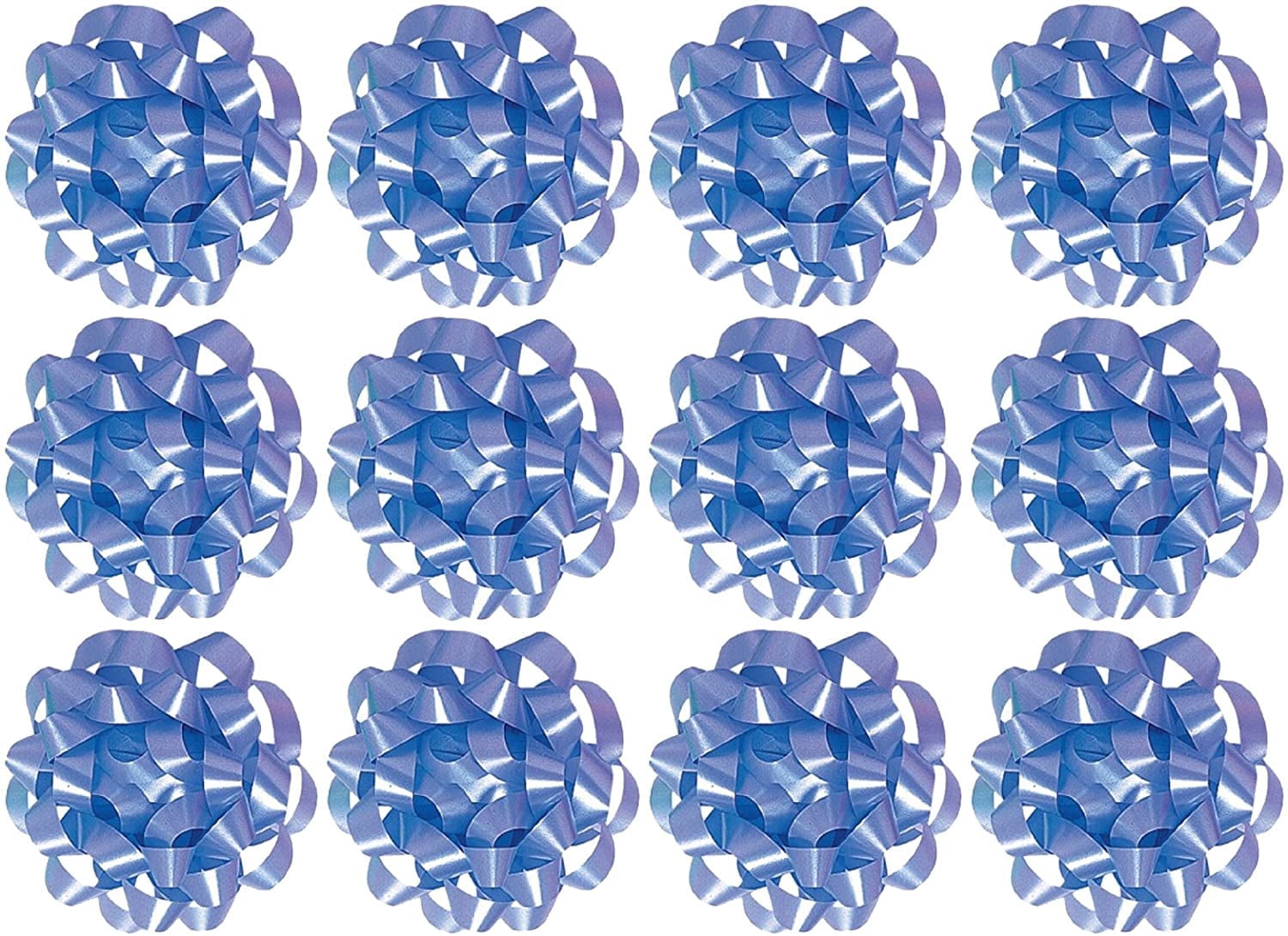 PMU Decorative Confetti Gift Bows, 4-1/4 Inch Large, Light Blue (12/Pkg ...