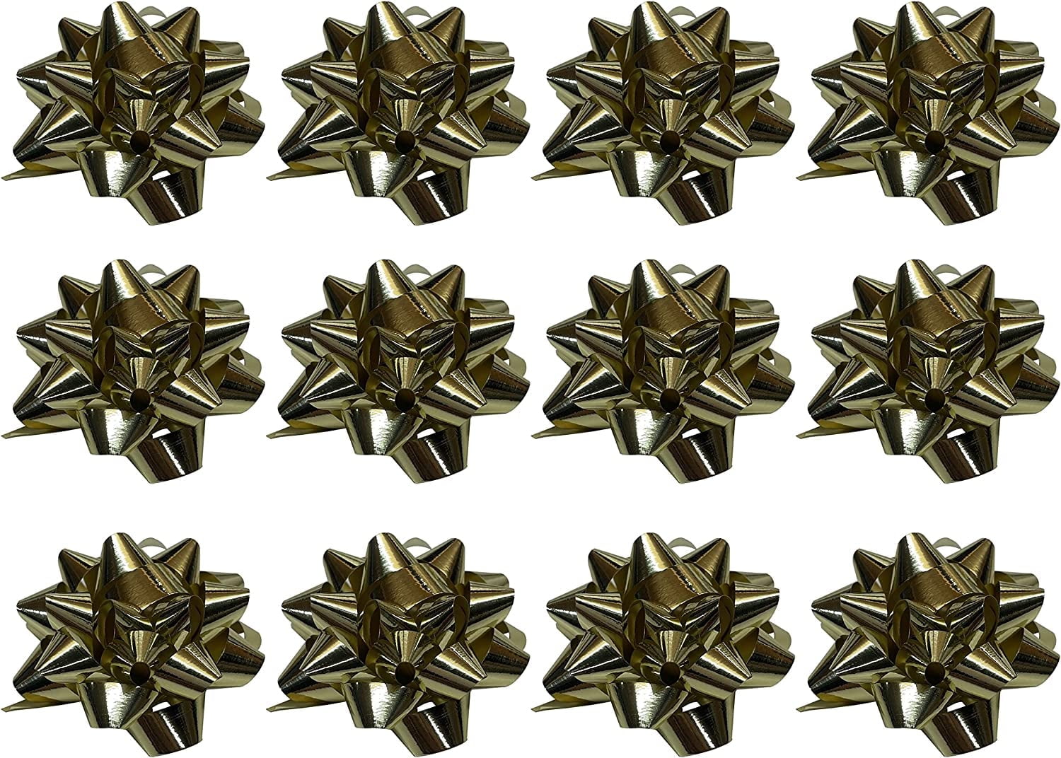 PMU Decorative Star Gift Bows Small 2in Metallic Gold (12/Pkg) Pkg/1 ...