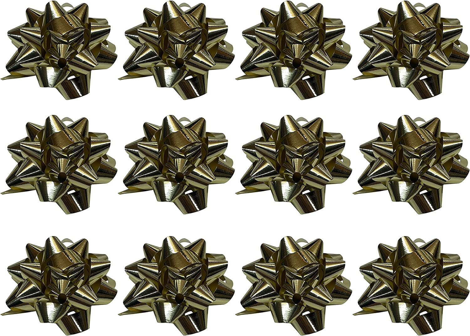 PMU Decorative Star Gift Bows Small 2in Metallic Gold (12/Pkg) Pkg/1 ...