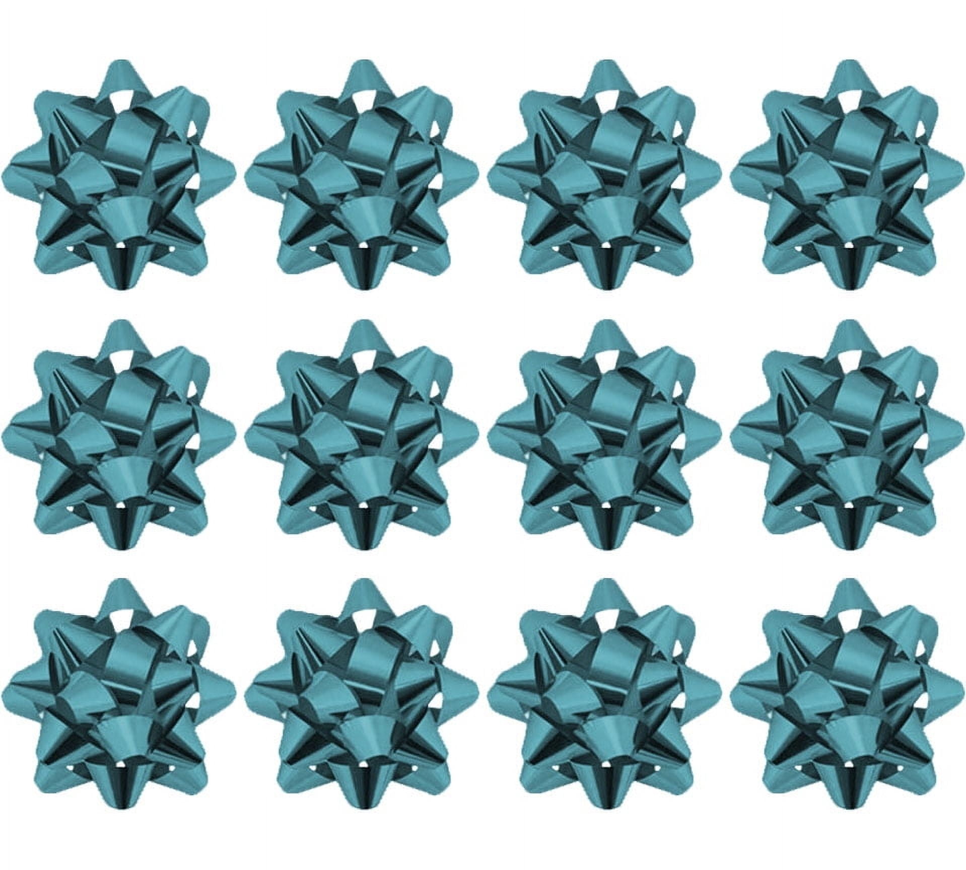 PMU Decorative Star Gift Bows Small 2in Teal (12/Pkg) Pkg/1 - Walmart.com