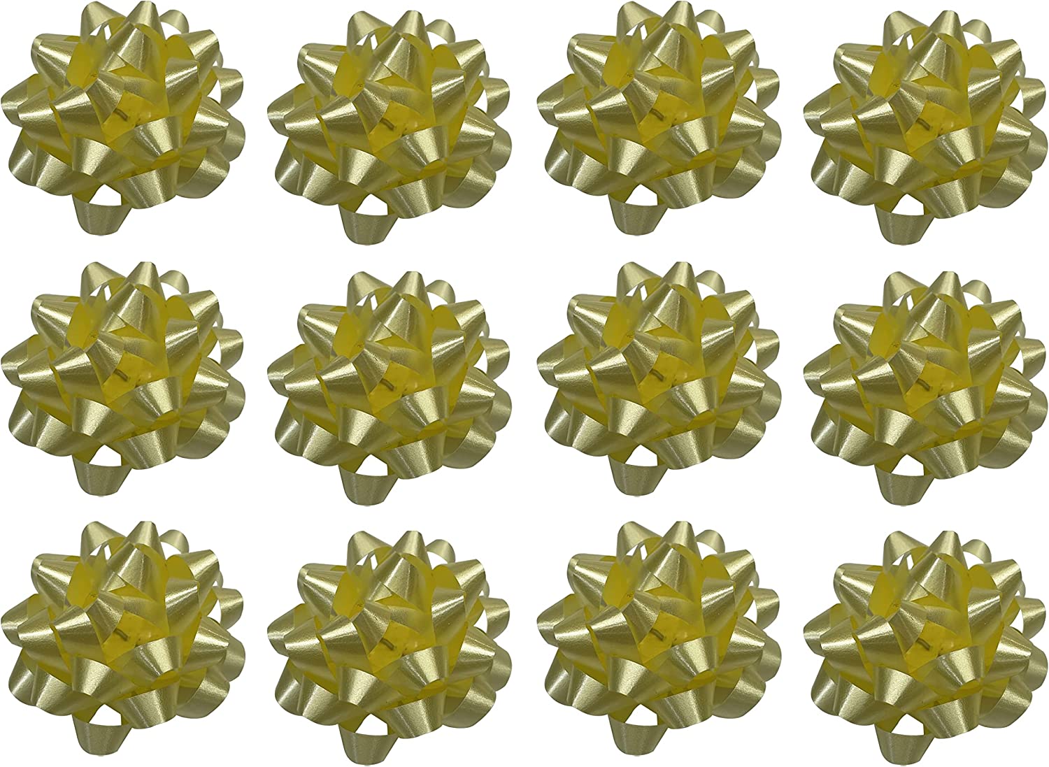 PMU Decorative Star Gift Bows Small 2in Yellow (12/Pkg) Pkg/1 - Walmart.com