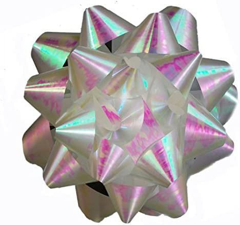 PMU Extra Large Gift Bow 13 Inch White Iridescent Mega Bow for Cars ...